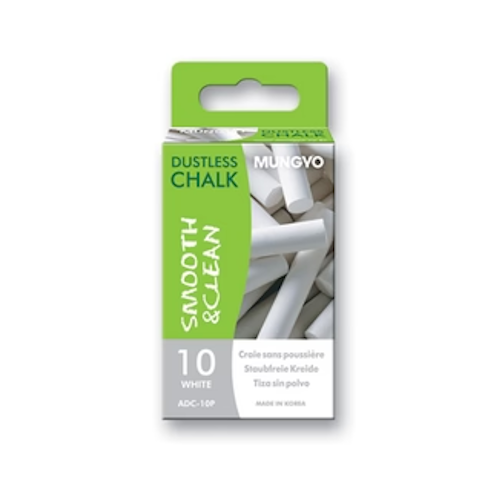 Mungyo Dustless Chalk White - Packet Of 10 – The School Shop NZ