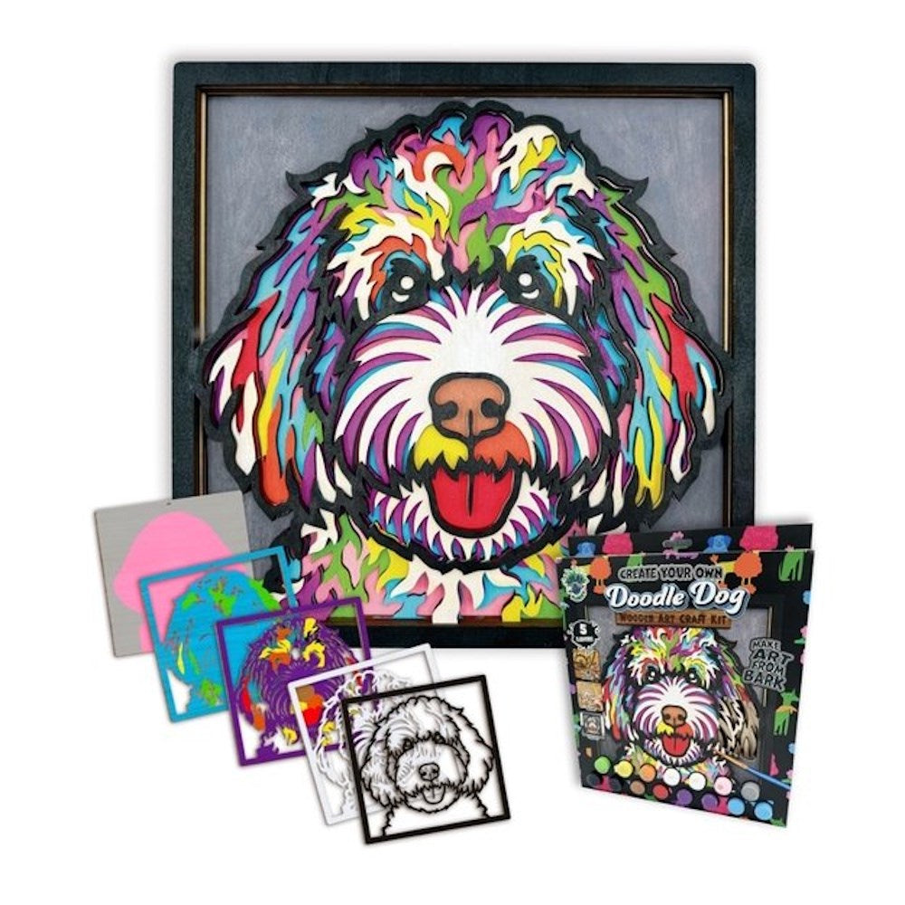 Splat Planet 5 Layer Wood Art Painting Doodle Dog – The School Shop NZ